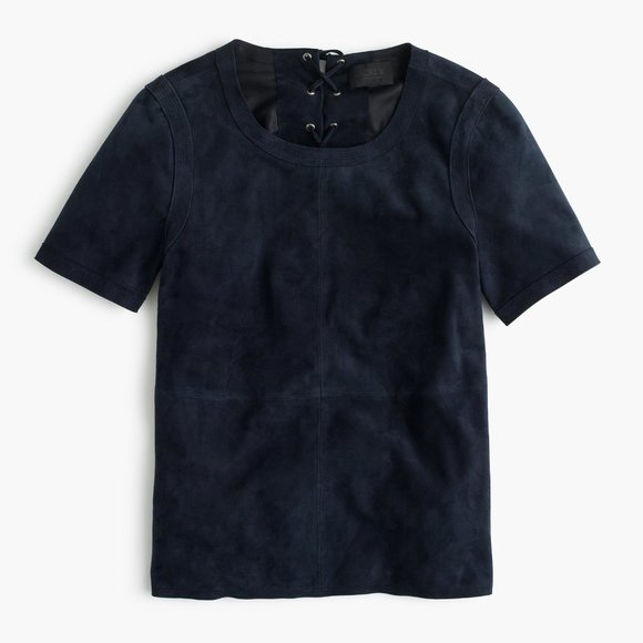 J. Crew | Tops | Nwtjcrew Collection Laceup Back Suede Top | Poshmark
